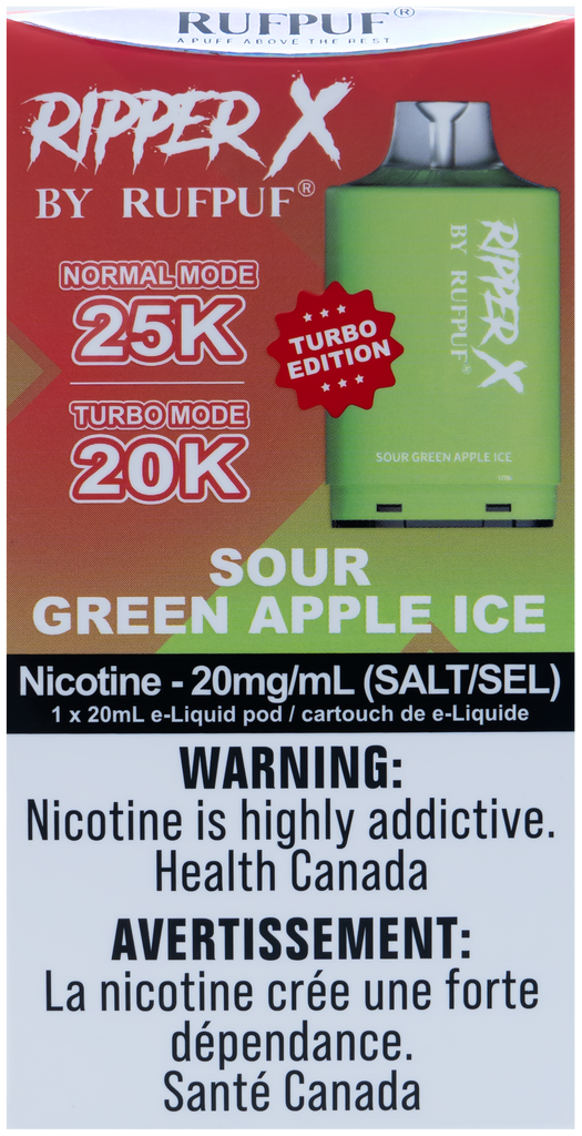 RIPPER X BY RUFPUF POD SOUR GREEN APPLE ICE [STAMPED] – eCloudz ...